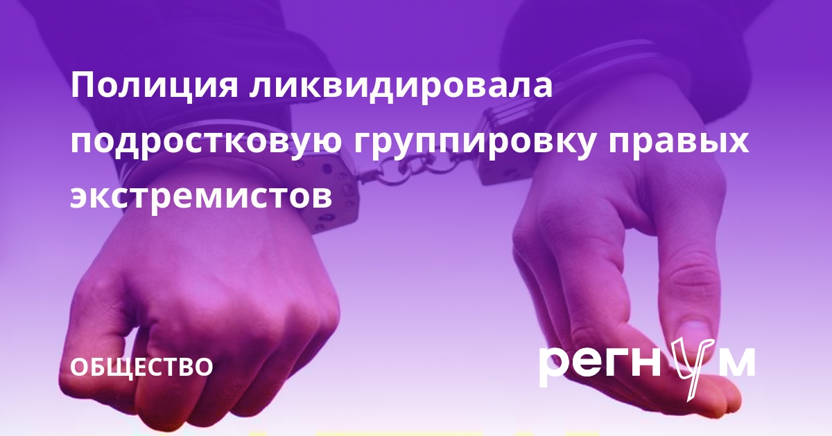 Полиция ликвидировала подростковую группировку правых экстремистов - ИА ...