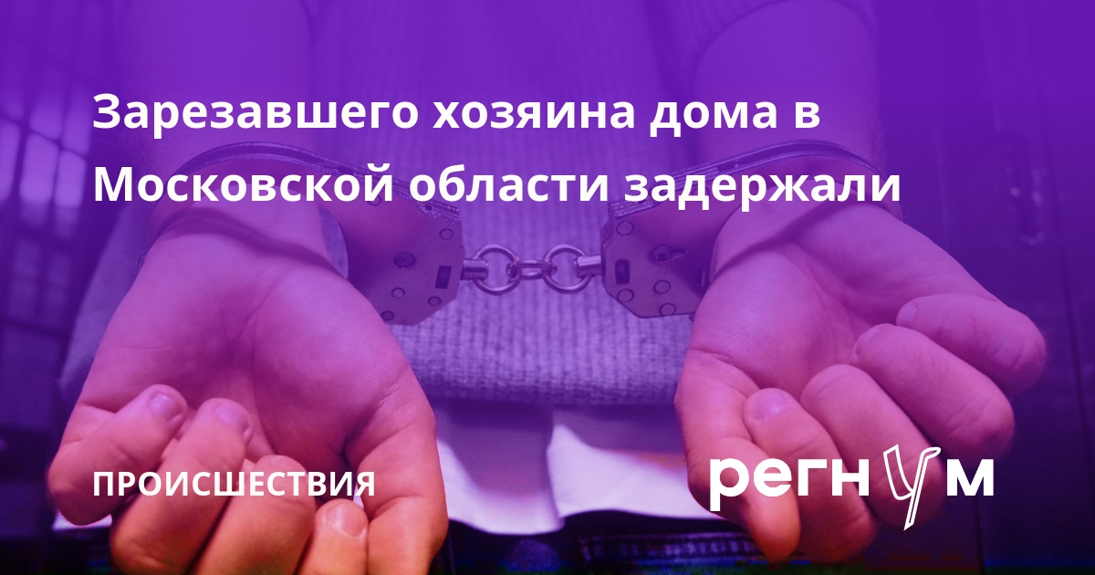 Зарезавшего хозяина дома в Московской области задержали - ИА REGNUM